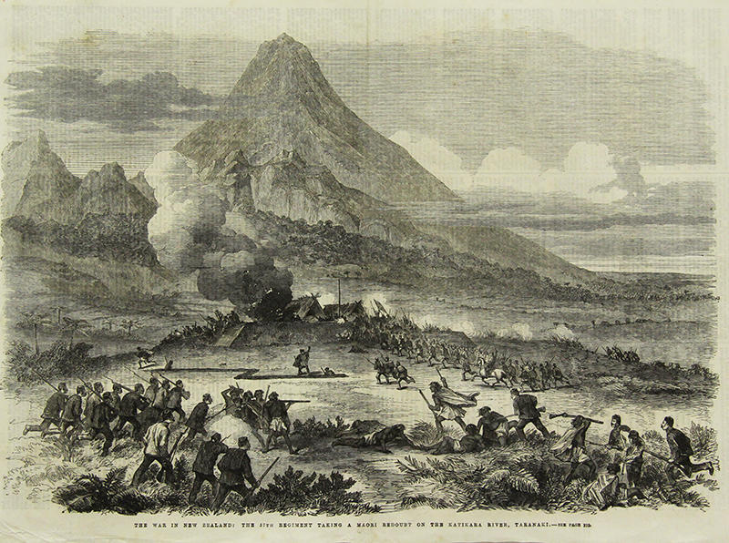 "The War in New Zealand. The 57th Regiment taking a Maori Redoubt on ...