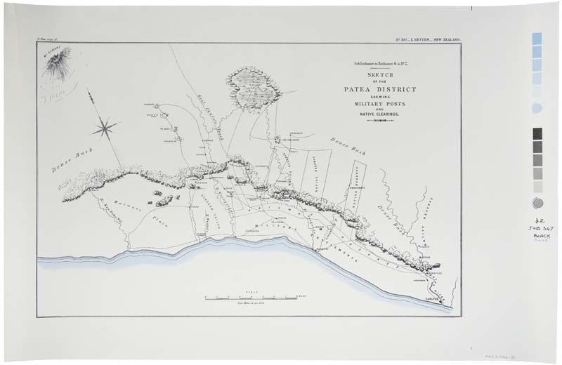 Sketch of the Patea District shewing military posts and native ...