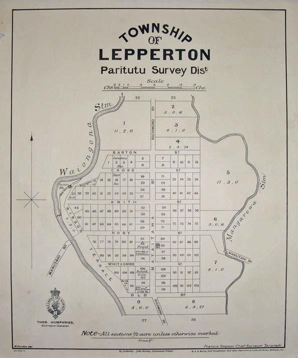 Township of Lepperton, Paritutu Survey District [map] 1906 - Puke Ariki