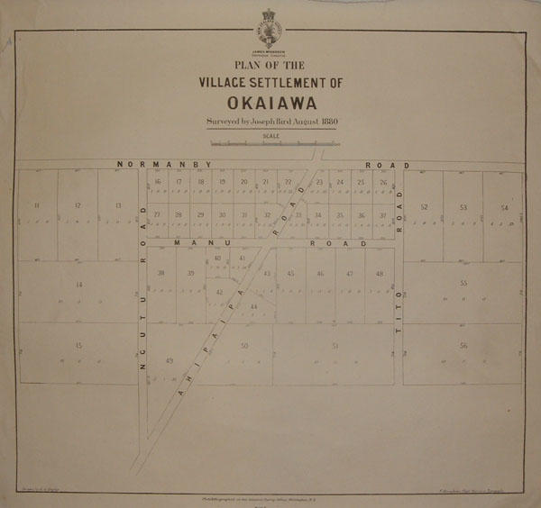 Plan of the village settlement of Okaiawa - Puke Ariki
