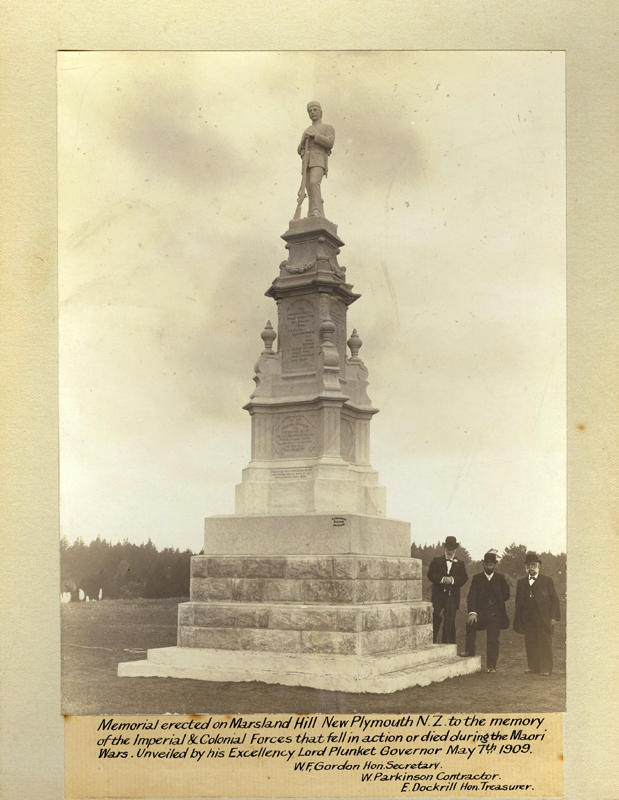 "Memorial erected on Marsland Hill New Plymouth N.Z. to the memory of ...