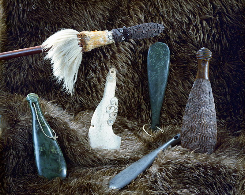 Ivon Watkins Dow calendar photo shoot, taonga Māori - Puke Ariki