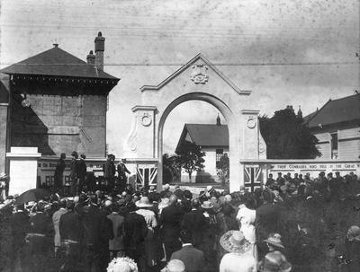 Dedication of memorial gates at New Plymouth Boys High School - Puke Ariki