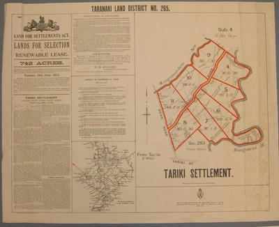 Tariki Settlement [map] - Puke Ariki