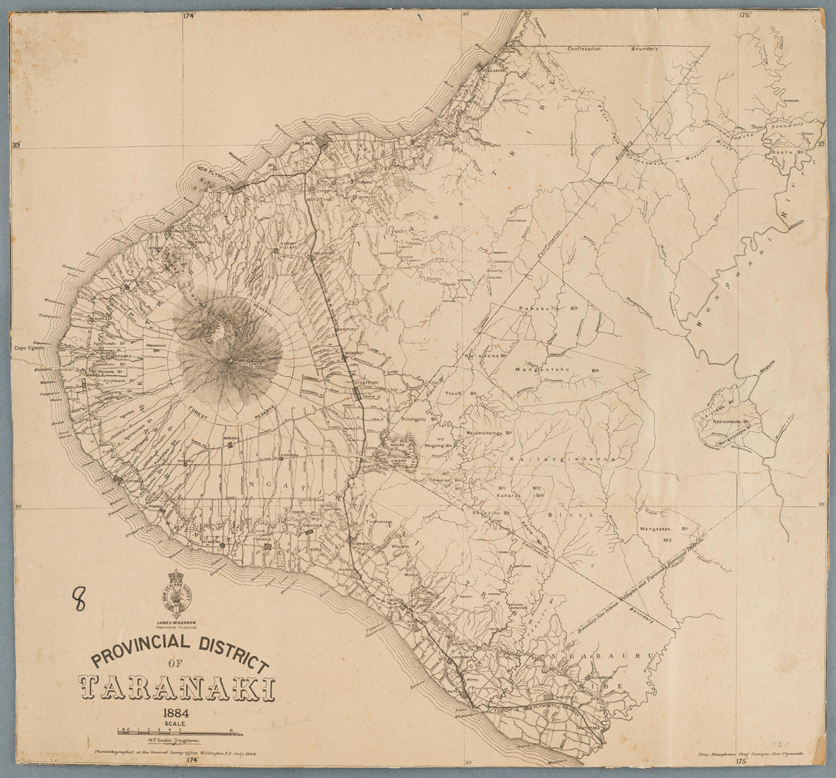 Taranaki [map] 1884 - Puke Ariki