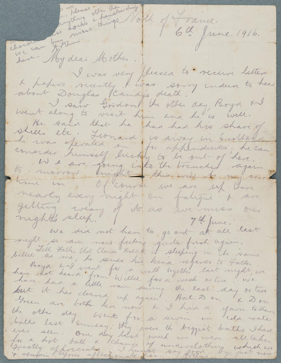 Letters and papers, Arthur John Gilmour, World War I soldier - Puke Ariki