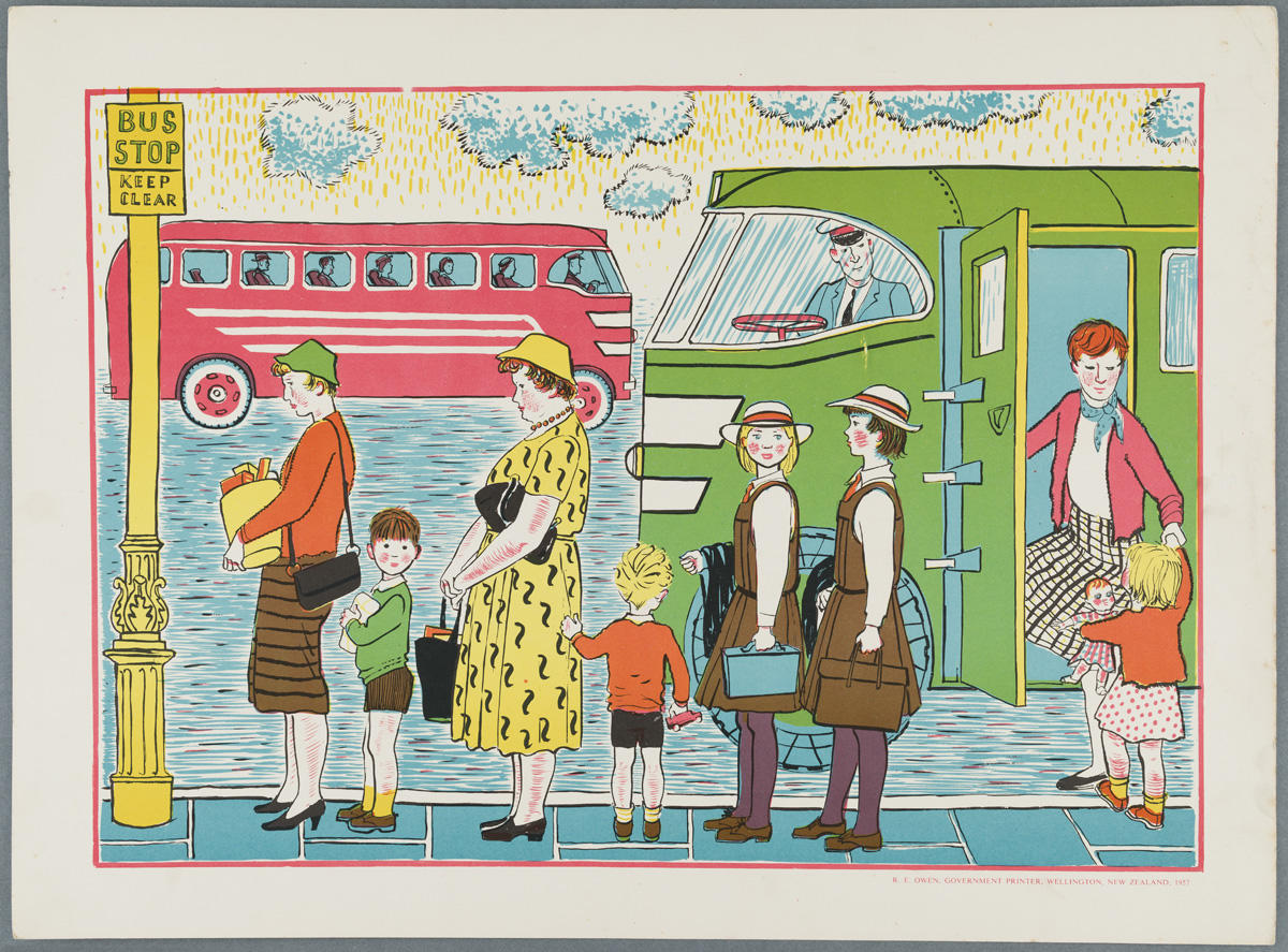 Catching a bus [poster] - Puke Ariki