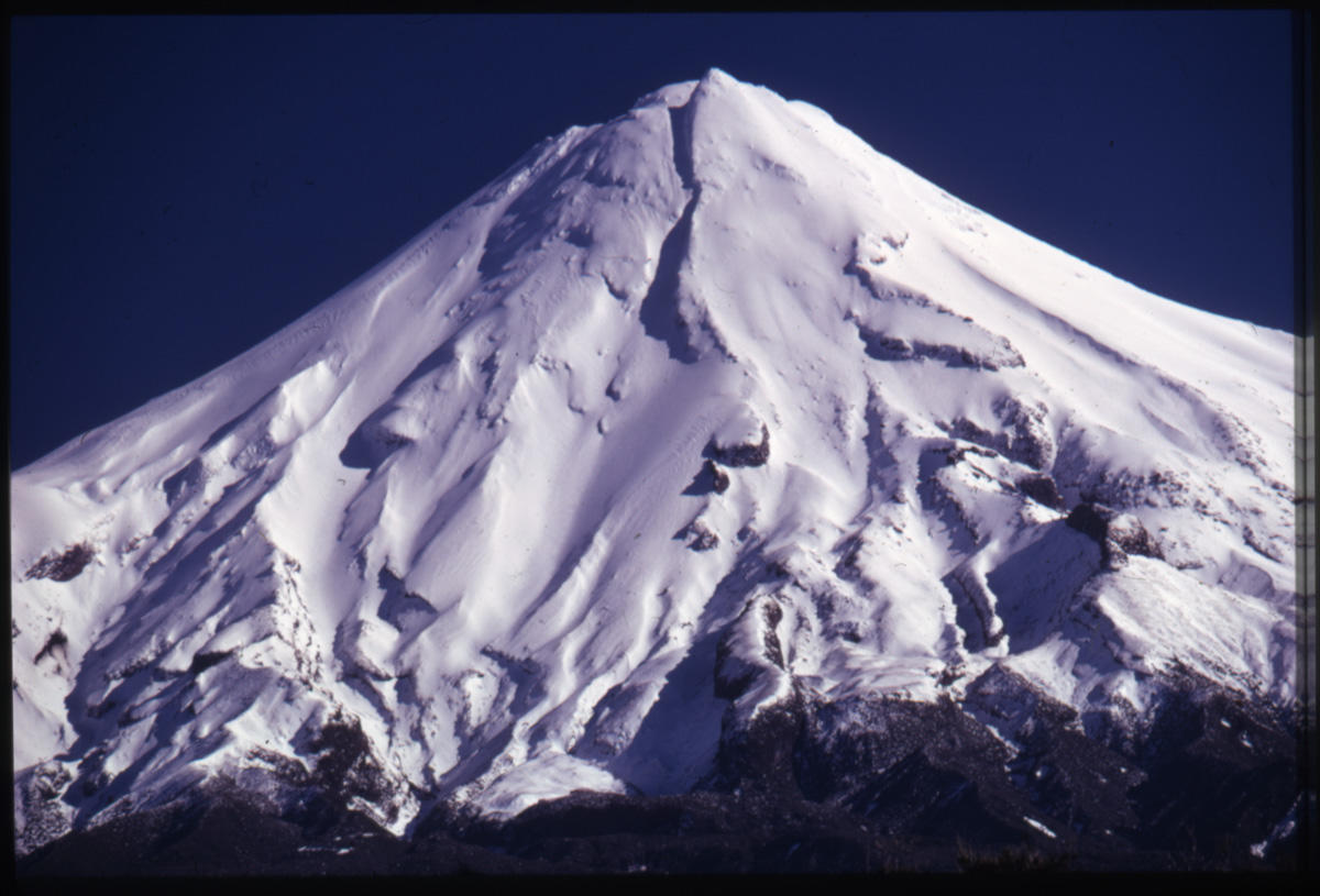 "East Egmont showing the Manganui ski fields" - Puke Ariki