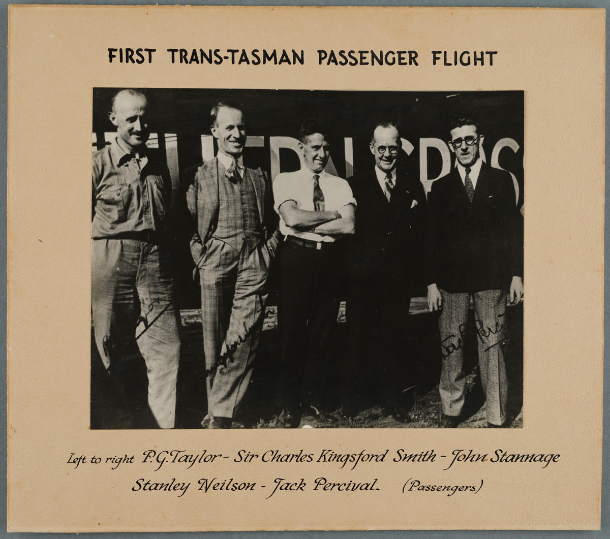 First Trans-Tasman passenger flight, Air Commodore Charles Kingsford ...