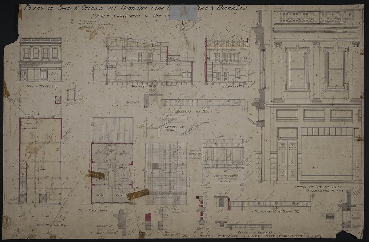 Shops & Offices at Hawera for Messrs Cole & Donnelly [plan] - Puke Ariki