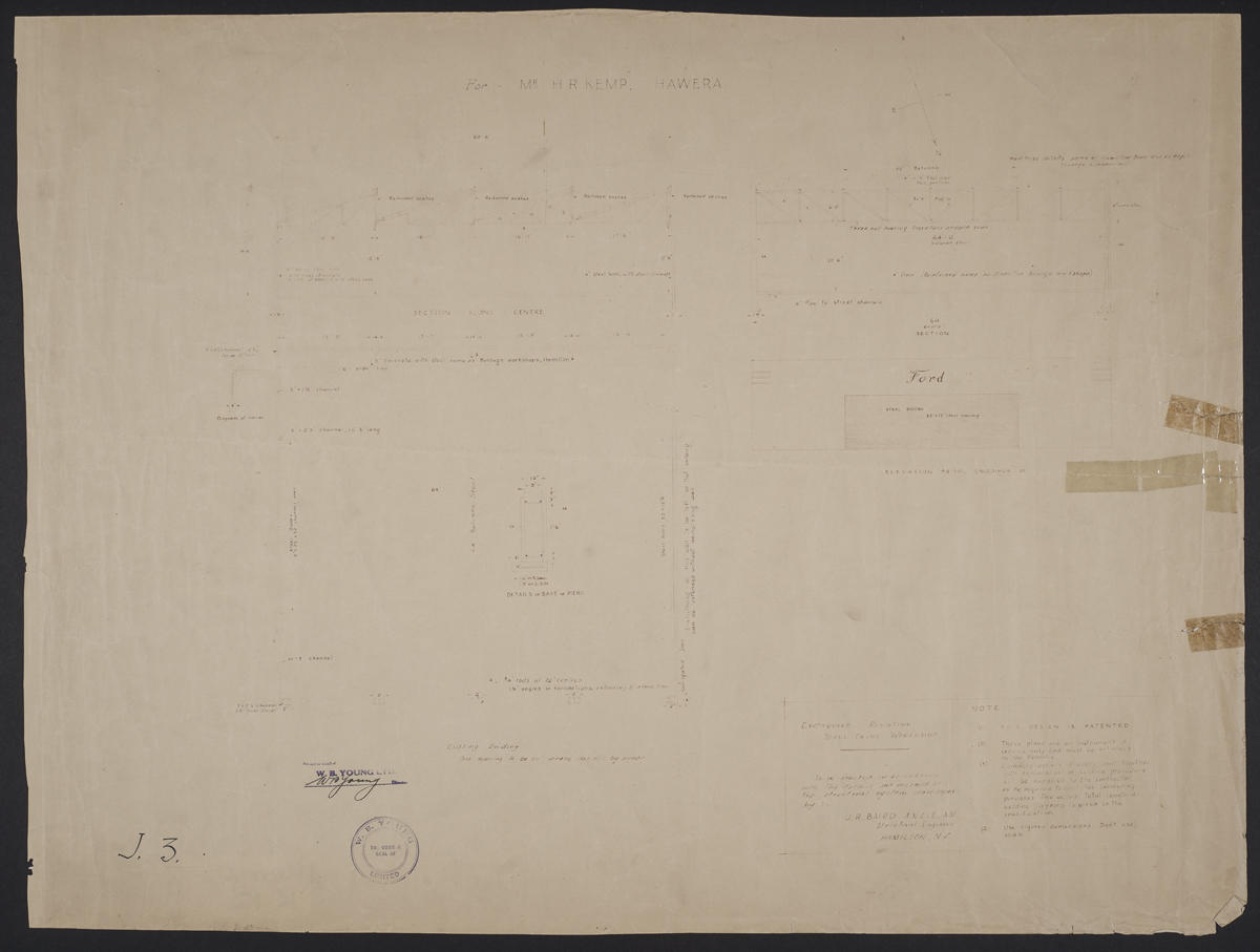 Kemp Workshop Hawera [plans] - Puke Ariki