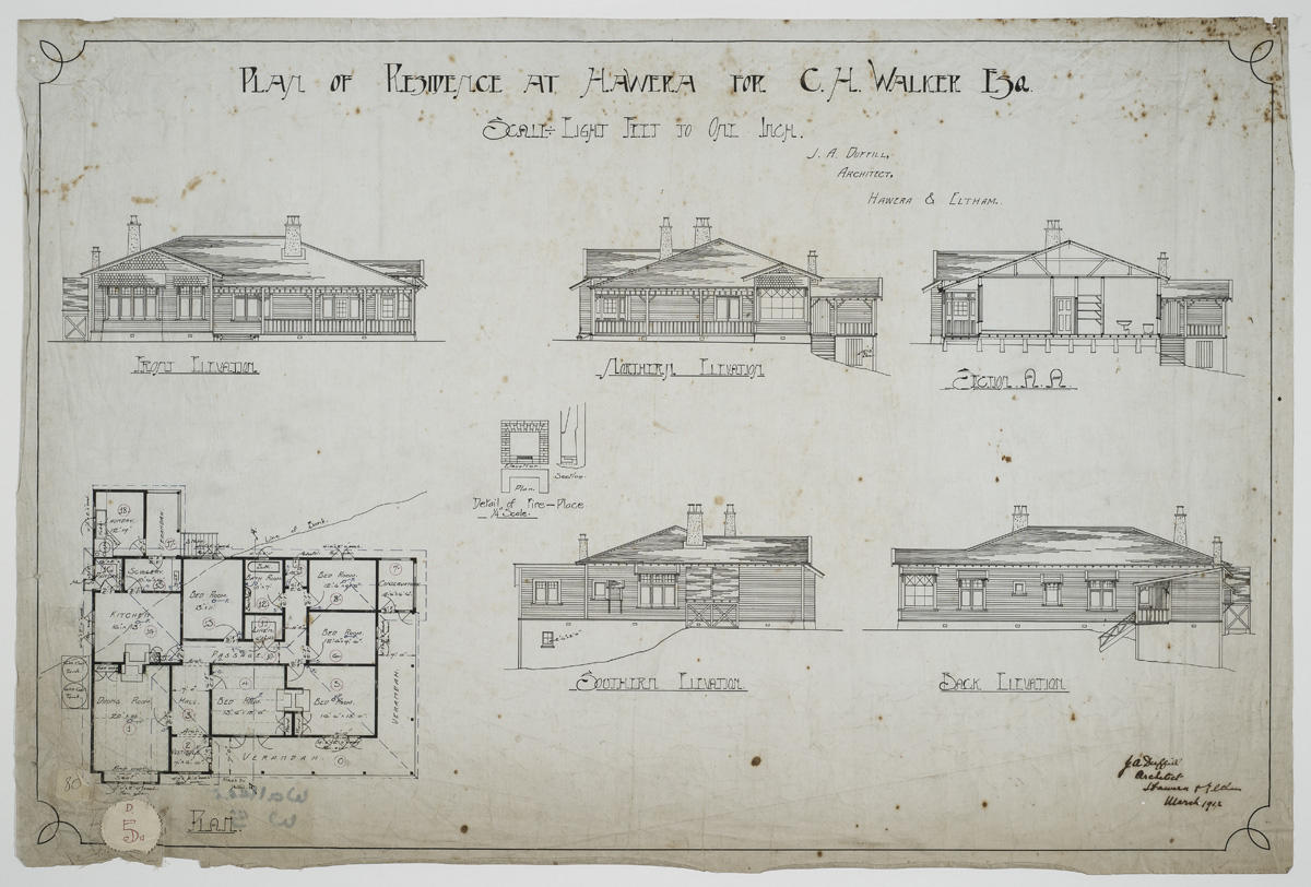 Residence at Hawera for C.H. Walker Esq. [plans] - Puke Ariki