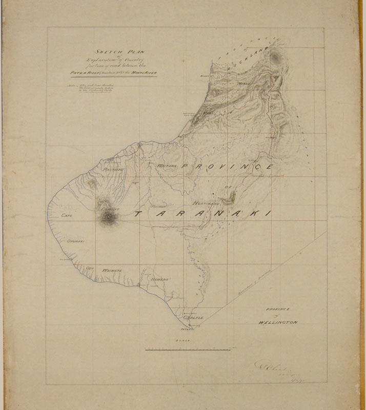 Sketch plan of exploration of country for line of road between the ...