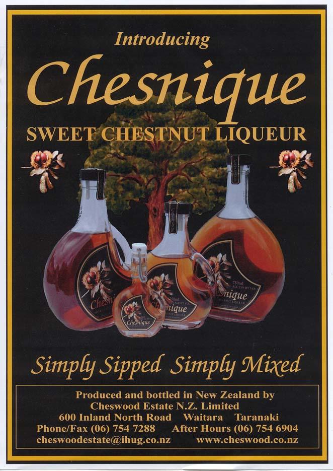 Chesnique Sweet Chestnut Liqueur [poster] - Puke Ariki
