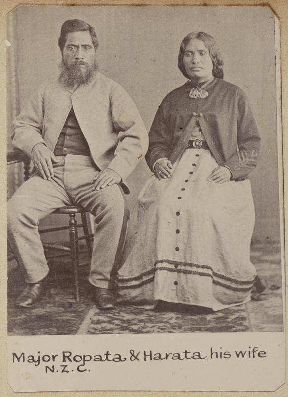 "Major Ropata & Harata, his wife N.Z.C." - Puke Ariki